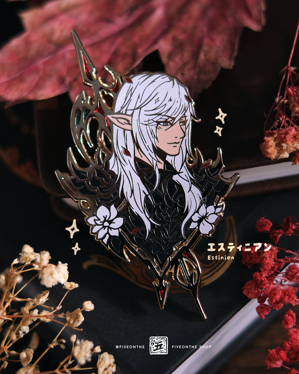Estinien FFXIV Dawntrail Enamel Pin – Fiveonthe